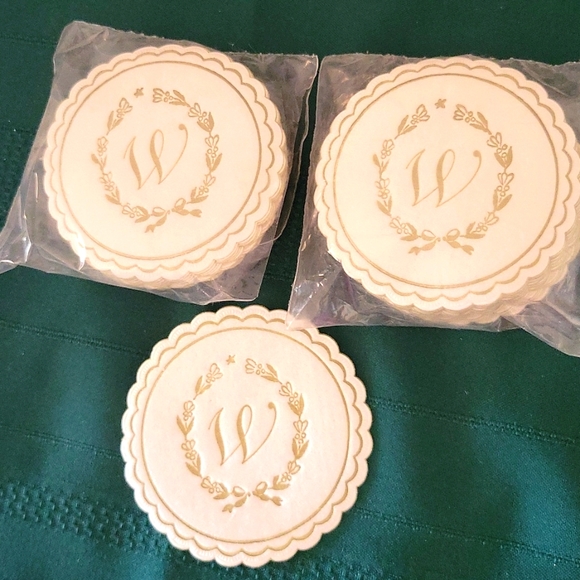 mystery | Dining | Vintage Monogrammed W Coasters Disposable 36 Pieces ...